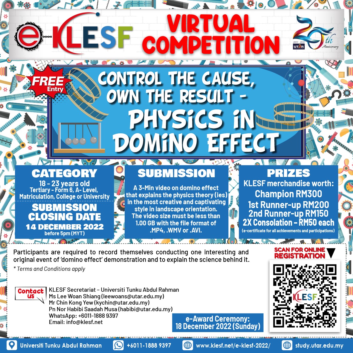 Control the cause, own the result – Physics in Domino Effect - KLESF